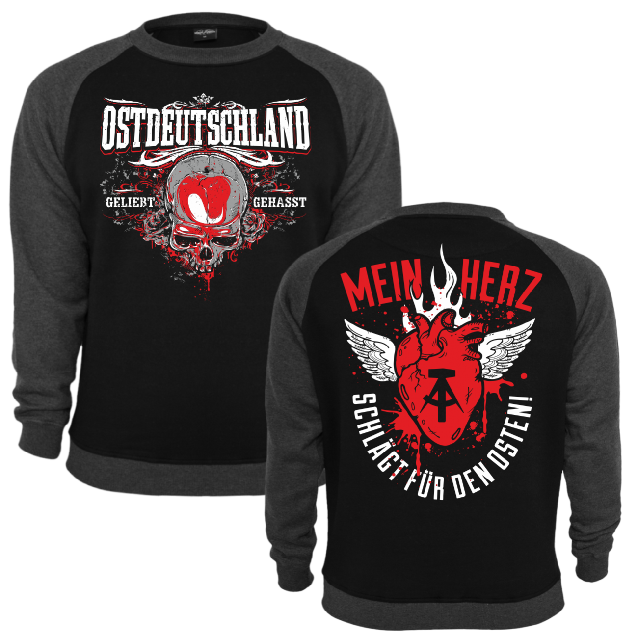 Pullover Sweatshirt Mein Herz schlägt für den Osten Ostdeutschland Ossi ...